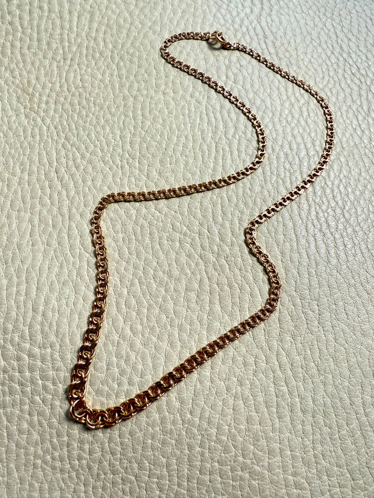 1965 Swedish 18k Gold Necklace - Graduated Double Link Chain Necklace ...