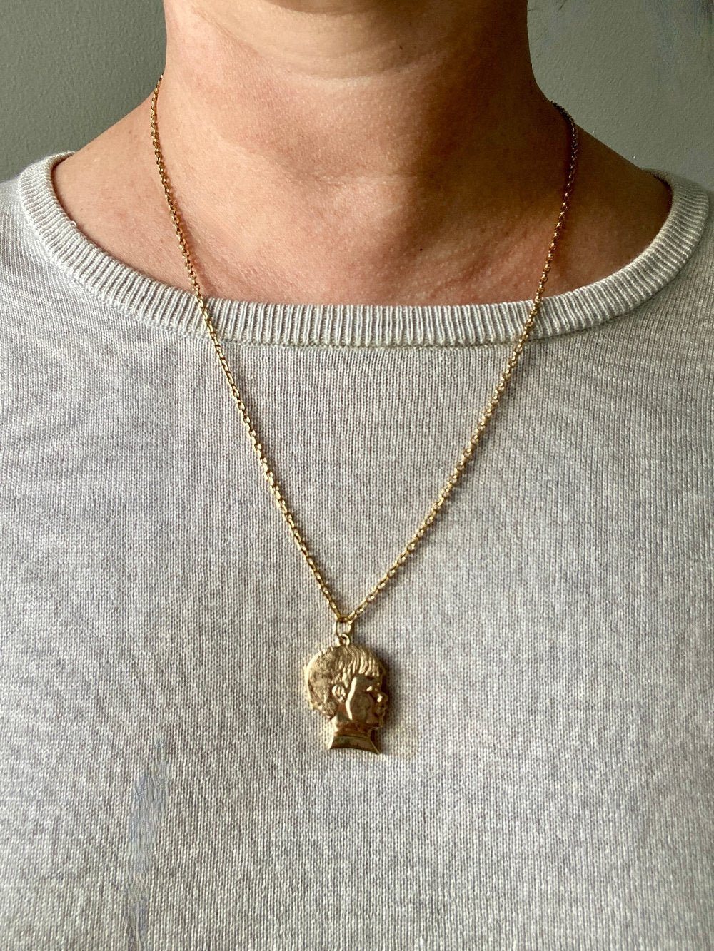 Vintage 14k Gold Large Empty Boy Head Locket Pendant – penelopepenelope