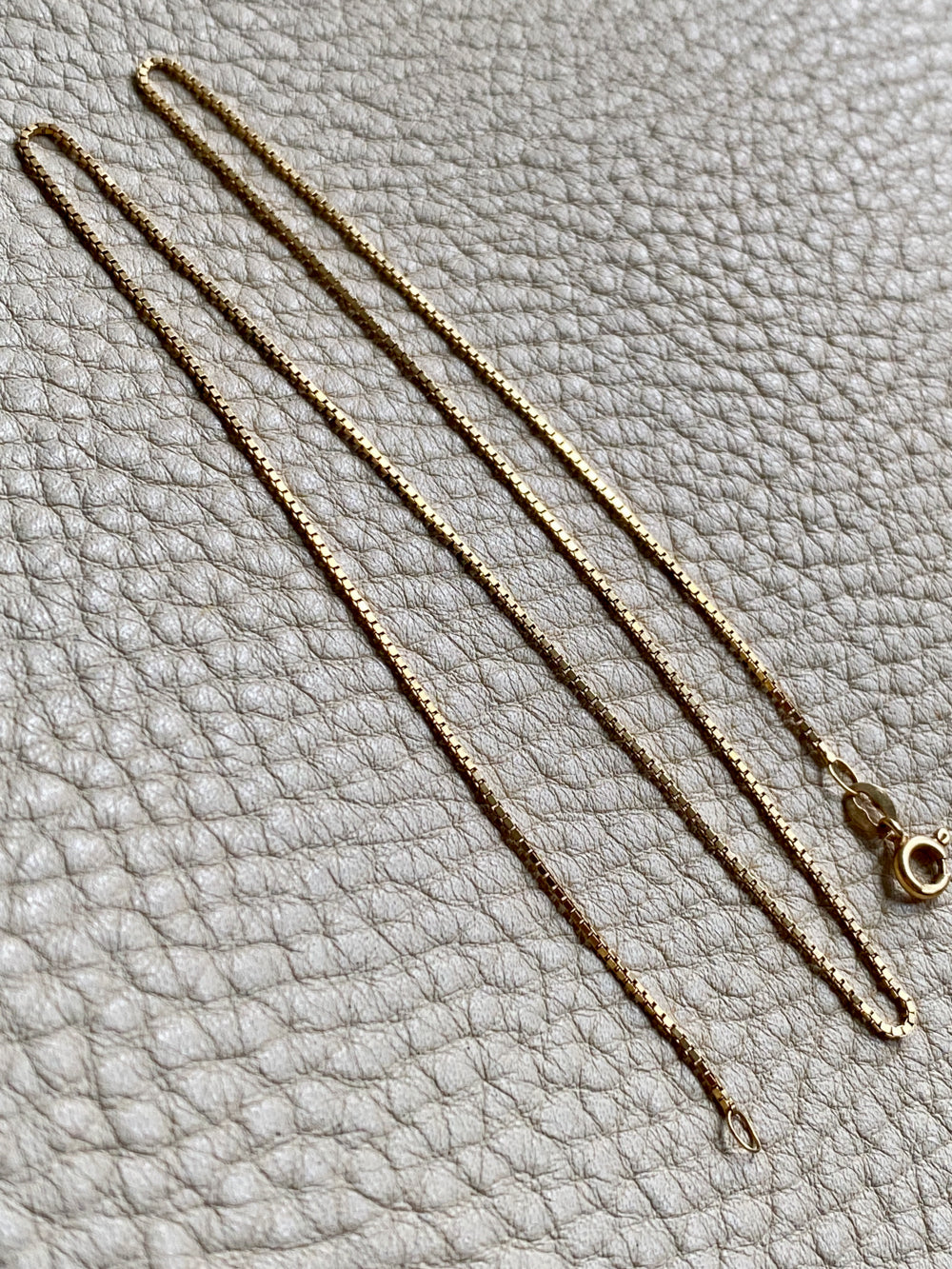 Vintage box link gold chain necklace - 15.25 inches of 18k gold ...