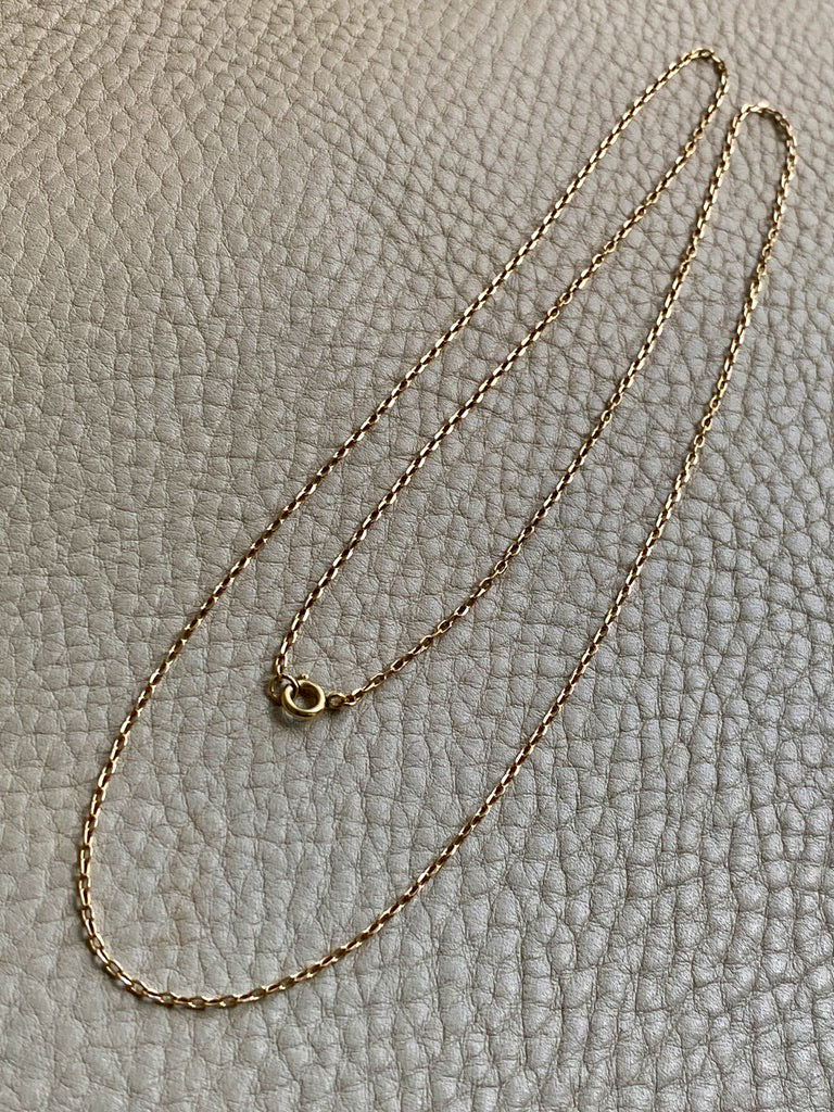 18k Gold Vintage Skinny Biker Link Chain Necklace - 25 inch length ...