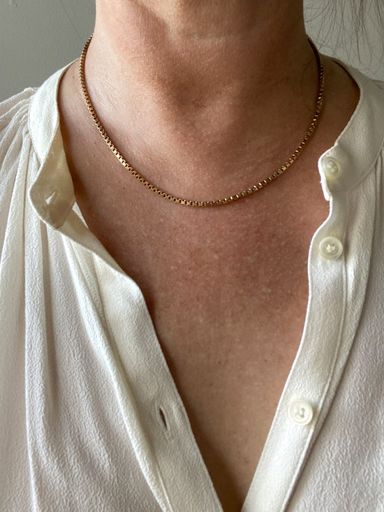 Chunky Box Link Necklace in 18k Gold - 17.25 inch length – penelopepenelope